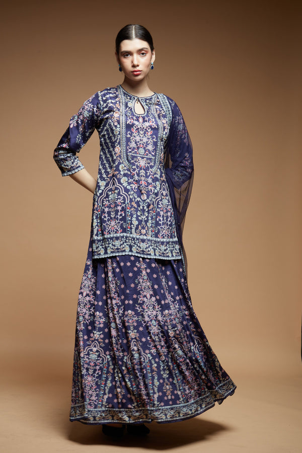 Buy Blue Color Lehenga from nirraamyaa.com