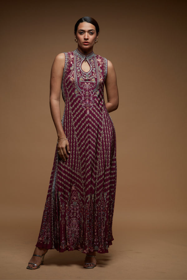 Buy Wine Color Gown from nirraamyaa.com