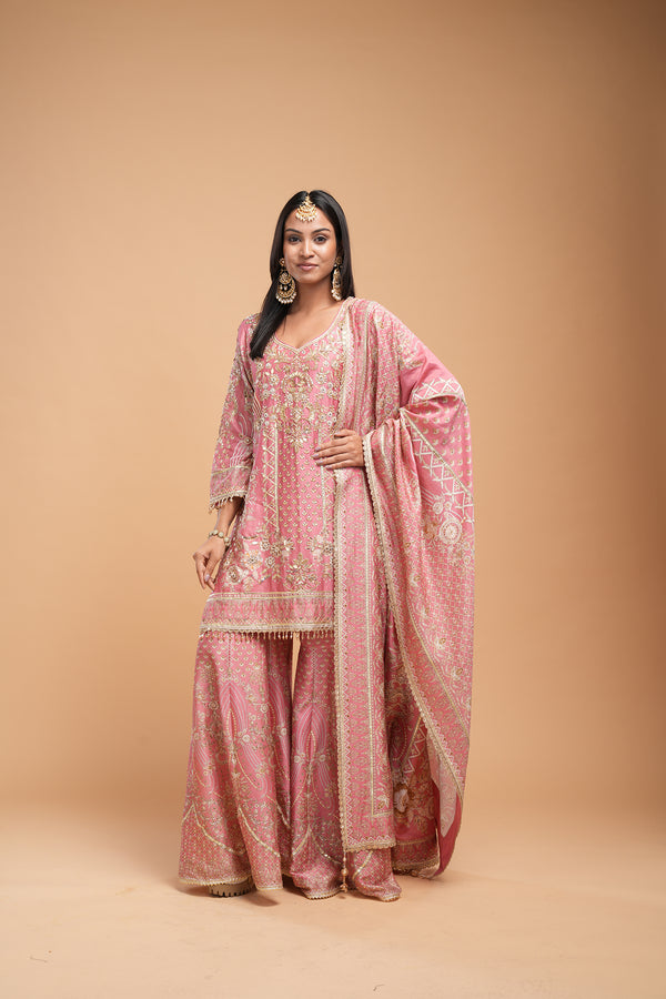 Buy Pale Pink Color Sharara from nirraamyaa
