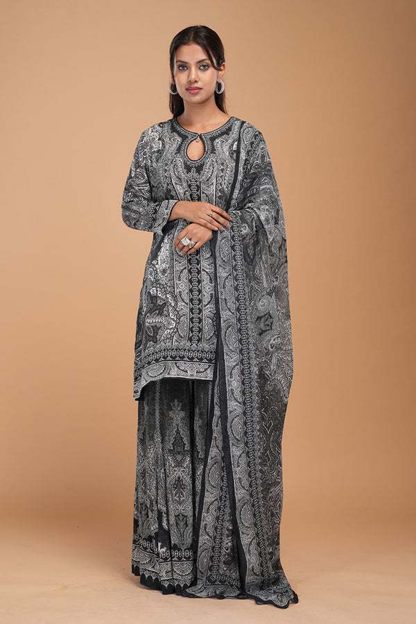 Buy Black Color Sharara from nirraamyaa