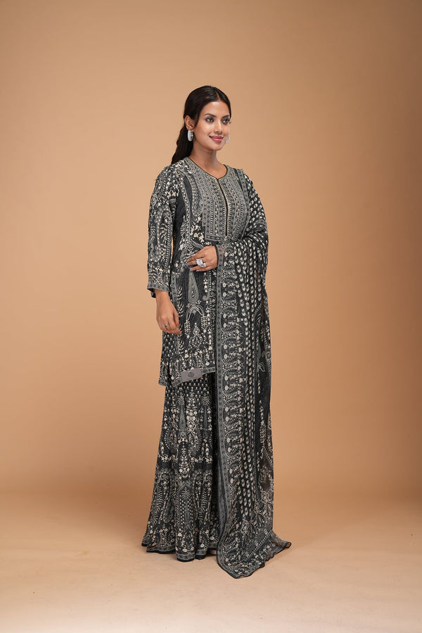 Buy Black Color Sharara from nirraamyaa